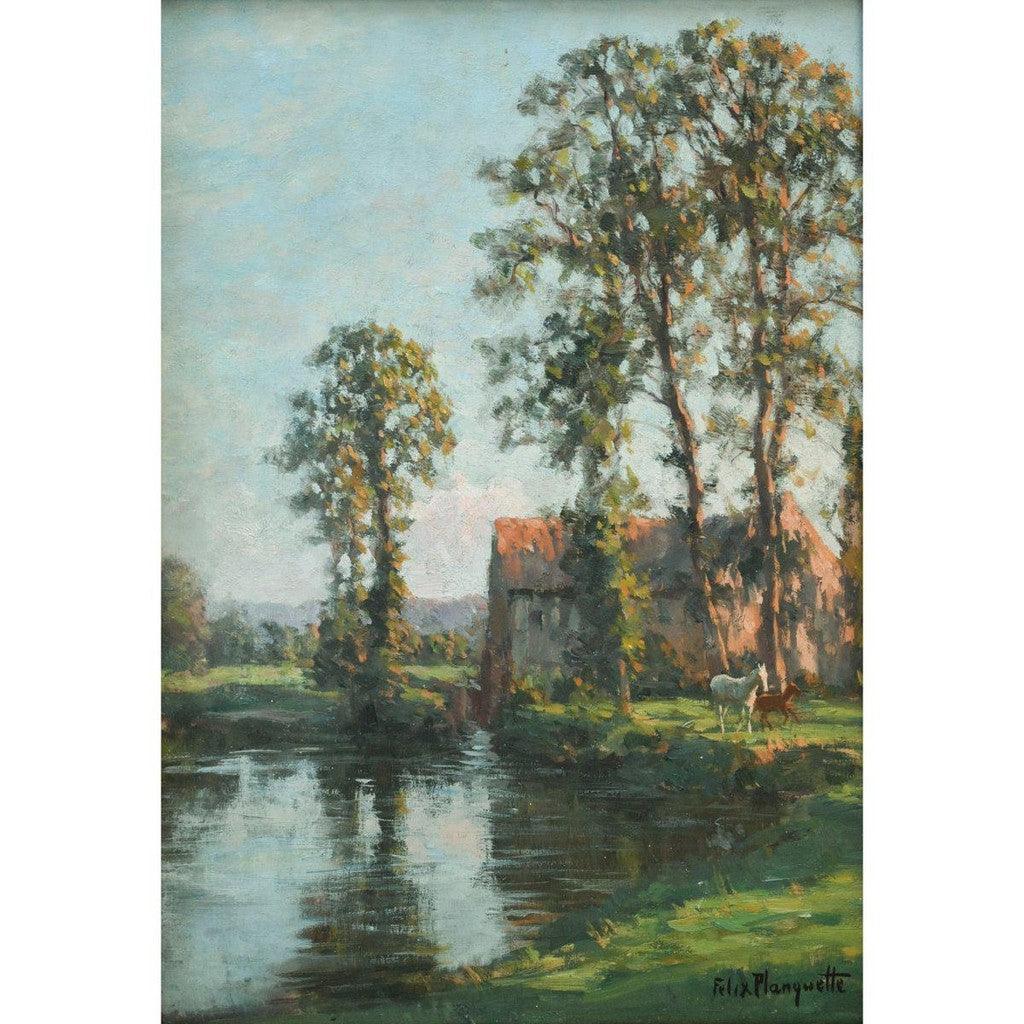 Félix Planquette - Horses by the Pond – Winckelmann Gallery